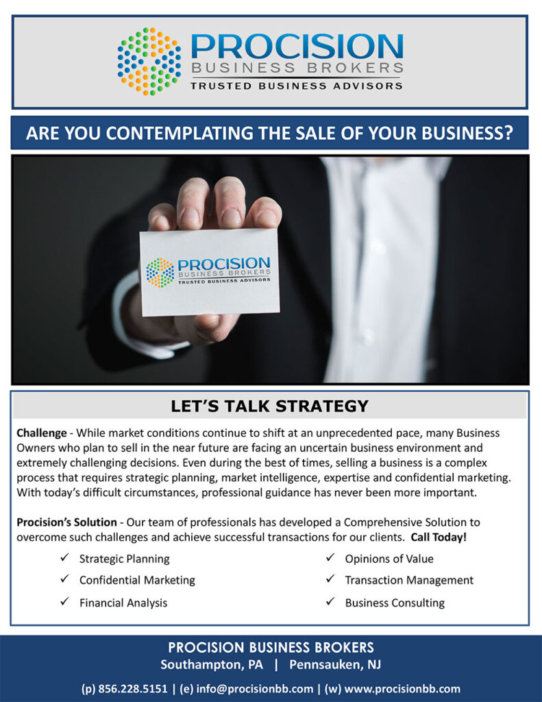 Thinking of Selling…..Let’s Talk Strategy - Procision Commercial Realty